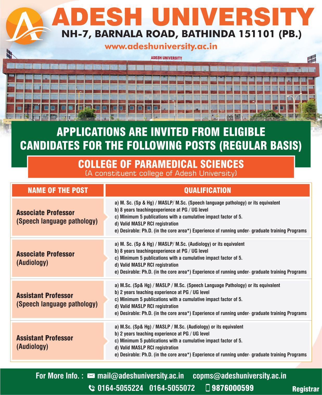 Welcome to Adesh University, Bathinda